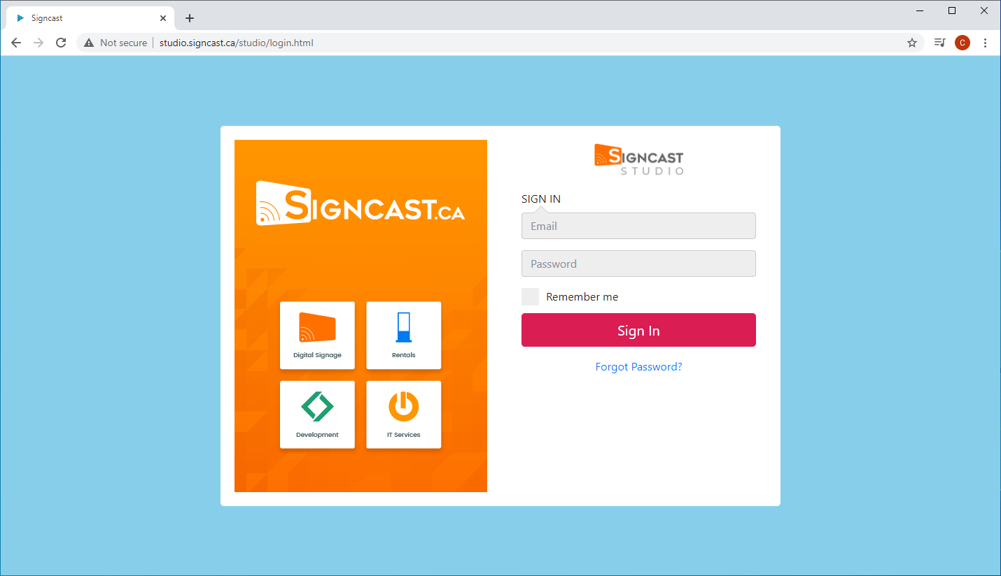 Signcast Studio – Step – 1 | Signcast Media Inc